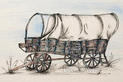 How To Draw A Covered Wagon Step By Step