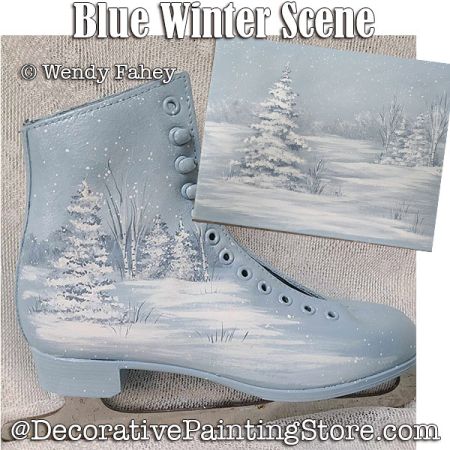Blue Winter Scene Painting Tutorial PDF DOWNLOAD - Wendy Fahey ...