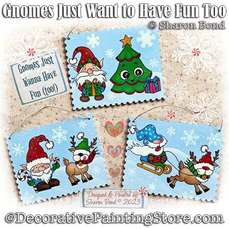 Gnomes Just Want to Have Fun Ornaments Painting Pattern - Sharon Bond ...