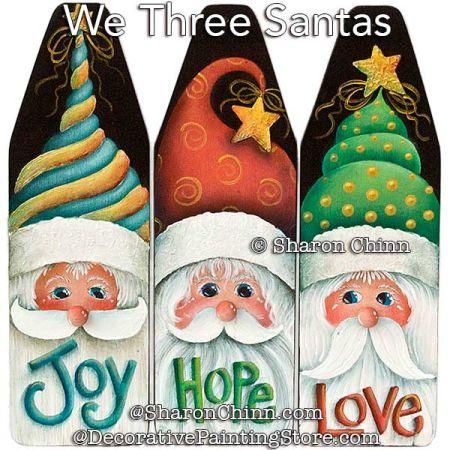 We Three Santas Mini Ironing Board Ornaments Painting Pattern - Sharon ...