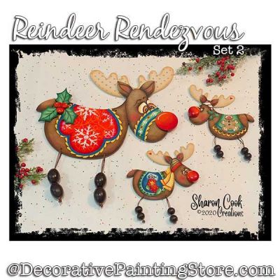Reindeer Rendezvous Set 2 painting pattern tutorial for set of 3 ...